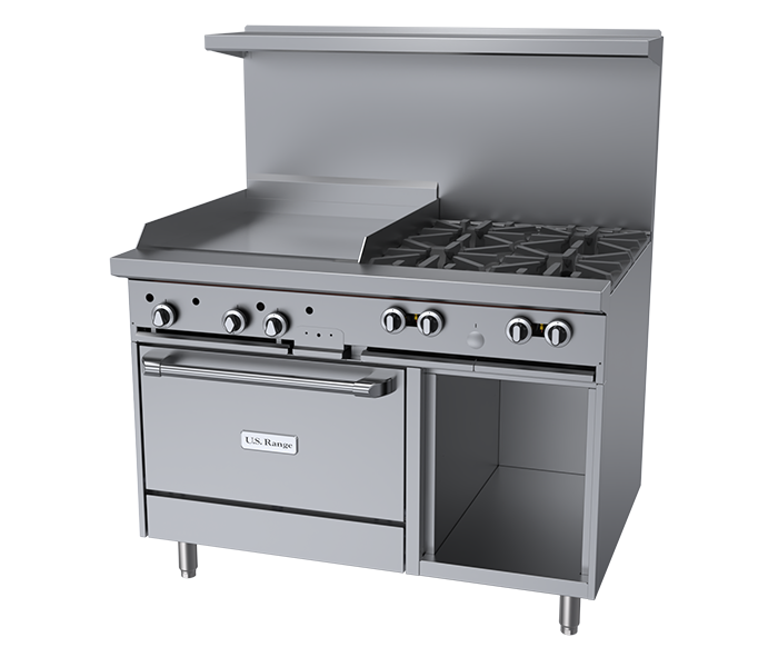 Garland Group - US Range U48-4G24 U-Series 48" Combination Griddle/Open ...